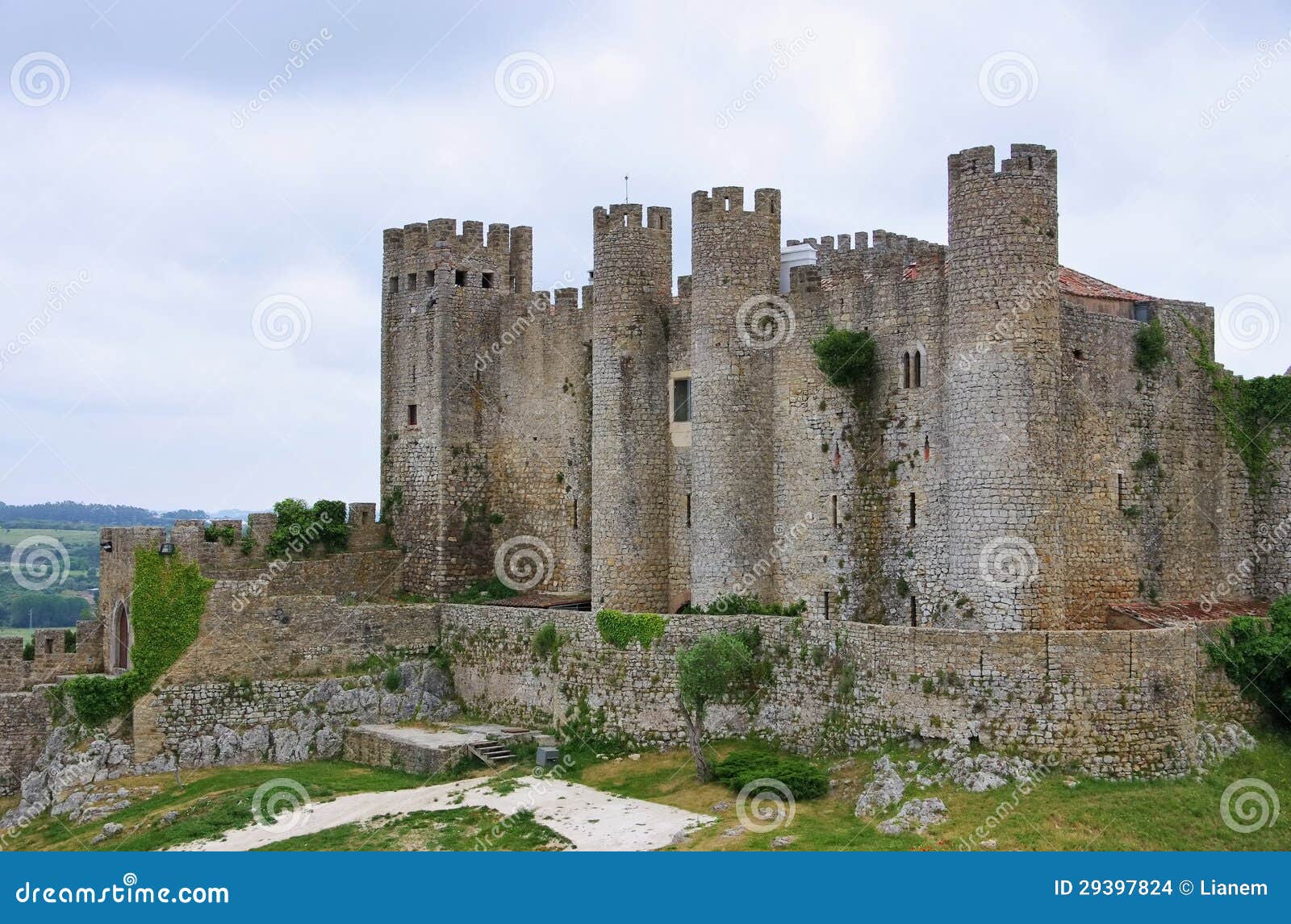 Obidos castle stock photo. Image of medieval, wall, rain - 29397824