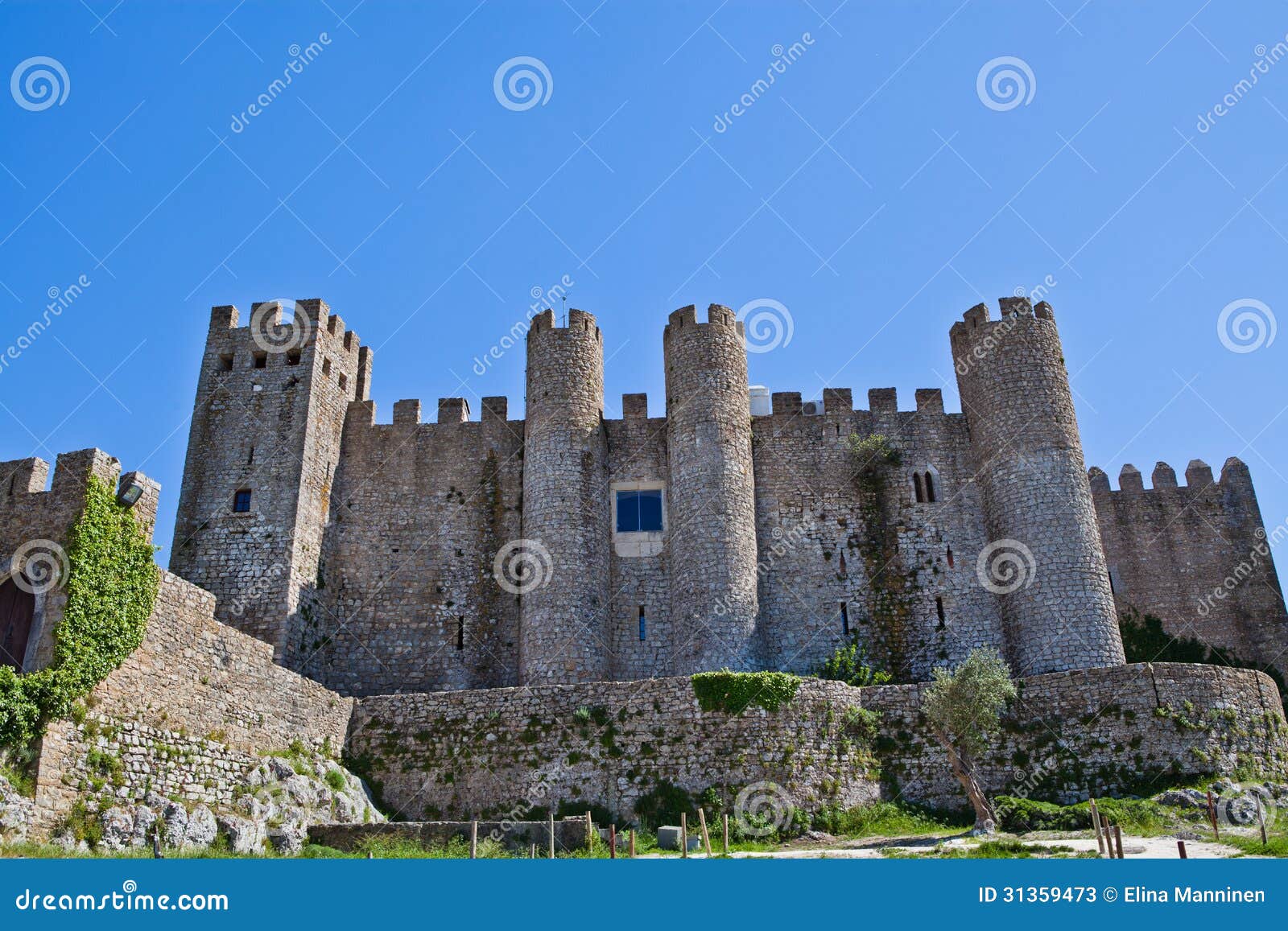 Obidos Castle stock image. Image of tower, bright, district - 31359473