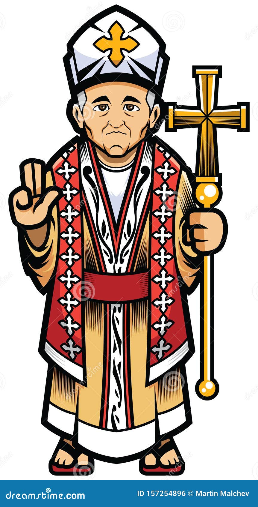 Obispo en blanco ilustración del vector. Ilustración de sacerdote ...