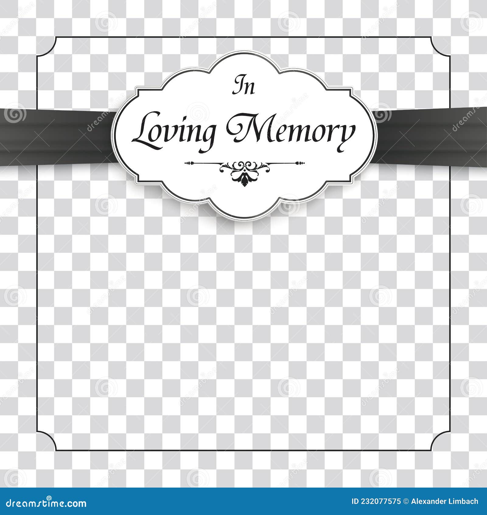 Obituary Frame Emblem Ribbon in Memory Stock Vector - Illustration of ... Obituary Frame Emblem Ribbon in Memory Stock Vector - Illustration of ...