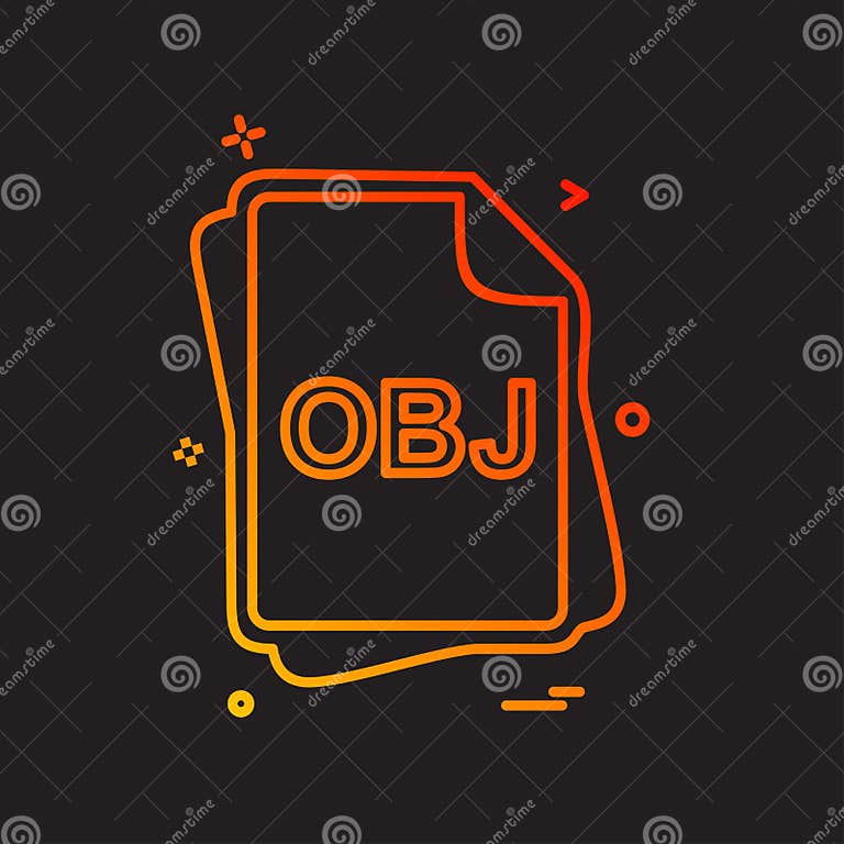 OBJ File Type Icon Design Vector Stock Vector - Illustration of sheet ...