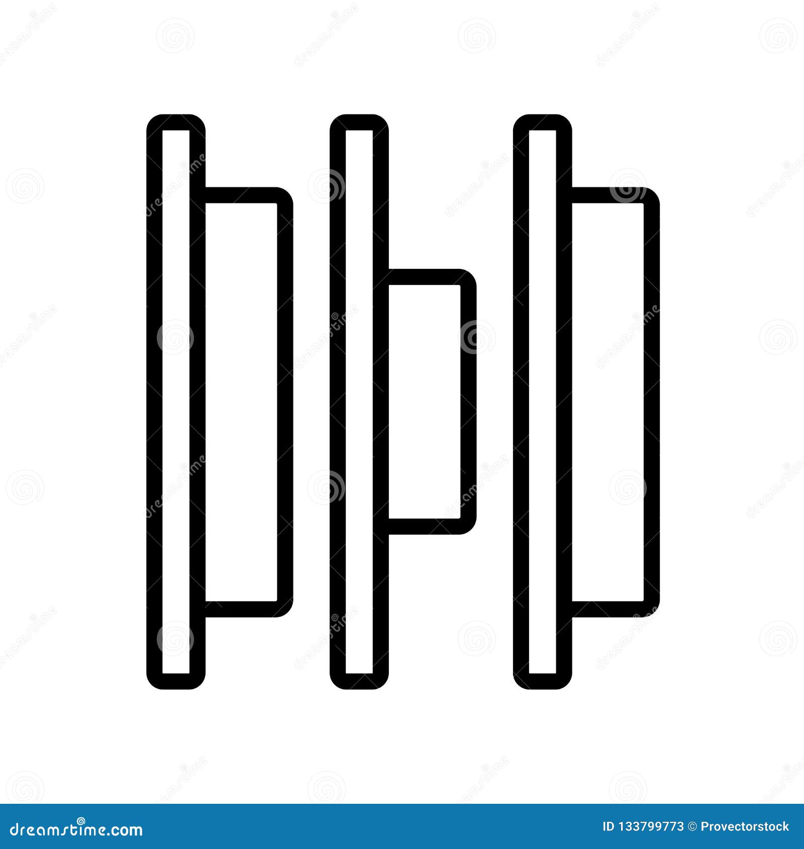 Object Alignment Vector Icon On White Background. Flat Vector Object Alignment Icon Symbol Sign ...