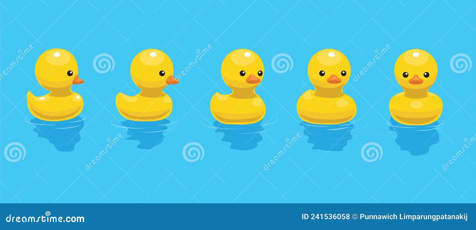 Rubber Duckling Spinning Cute Cartoon Vector Illustration Animation ...