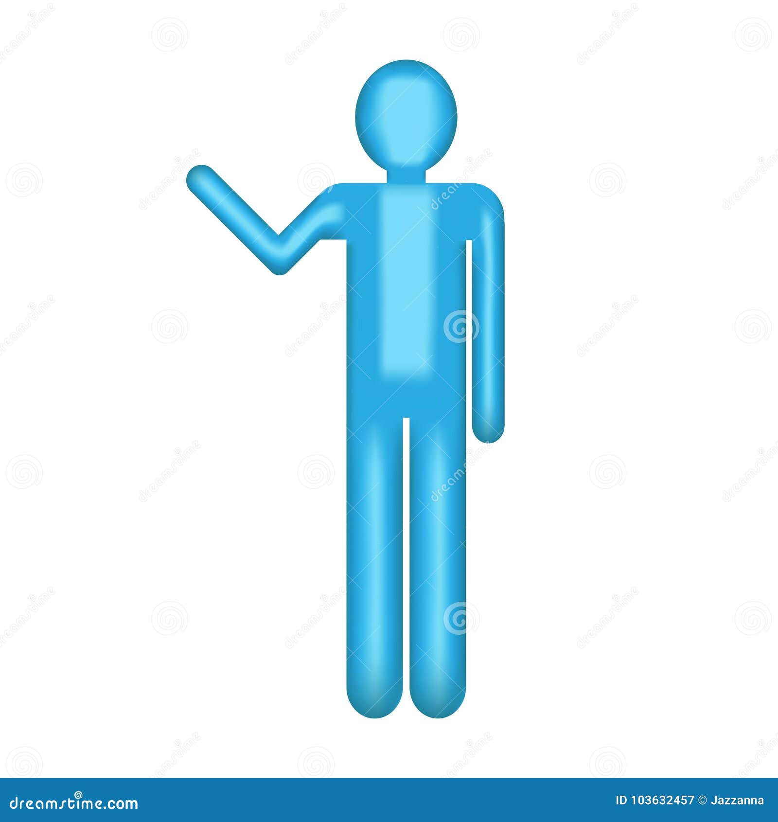 Object Blue Man Waving Symbol Stock Vector - Illustration of male ...