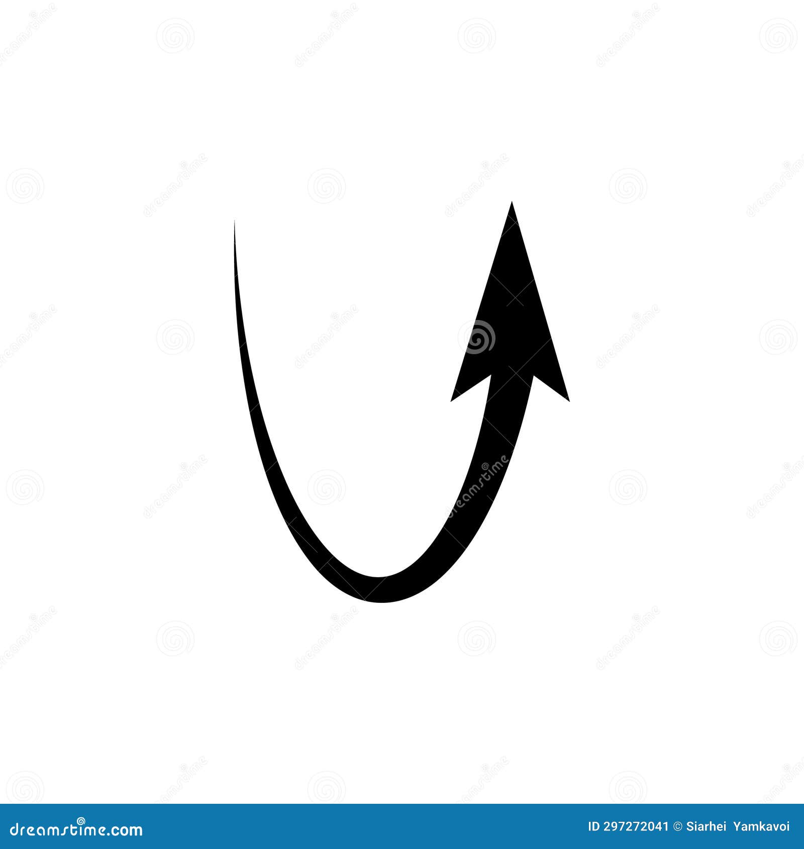 Object Flight Path Arrow. Semicircular Rounded Curved Geometric ...