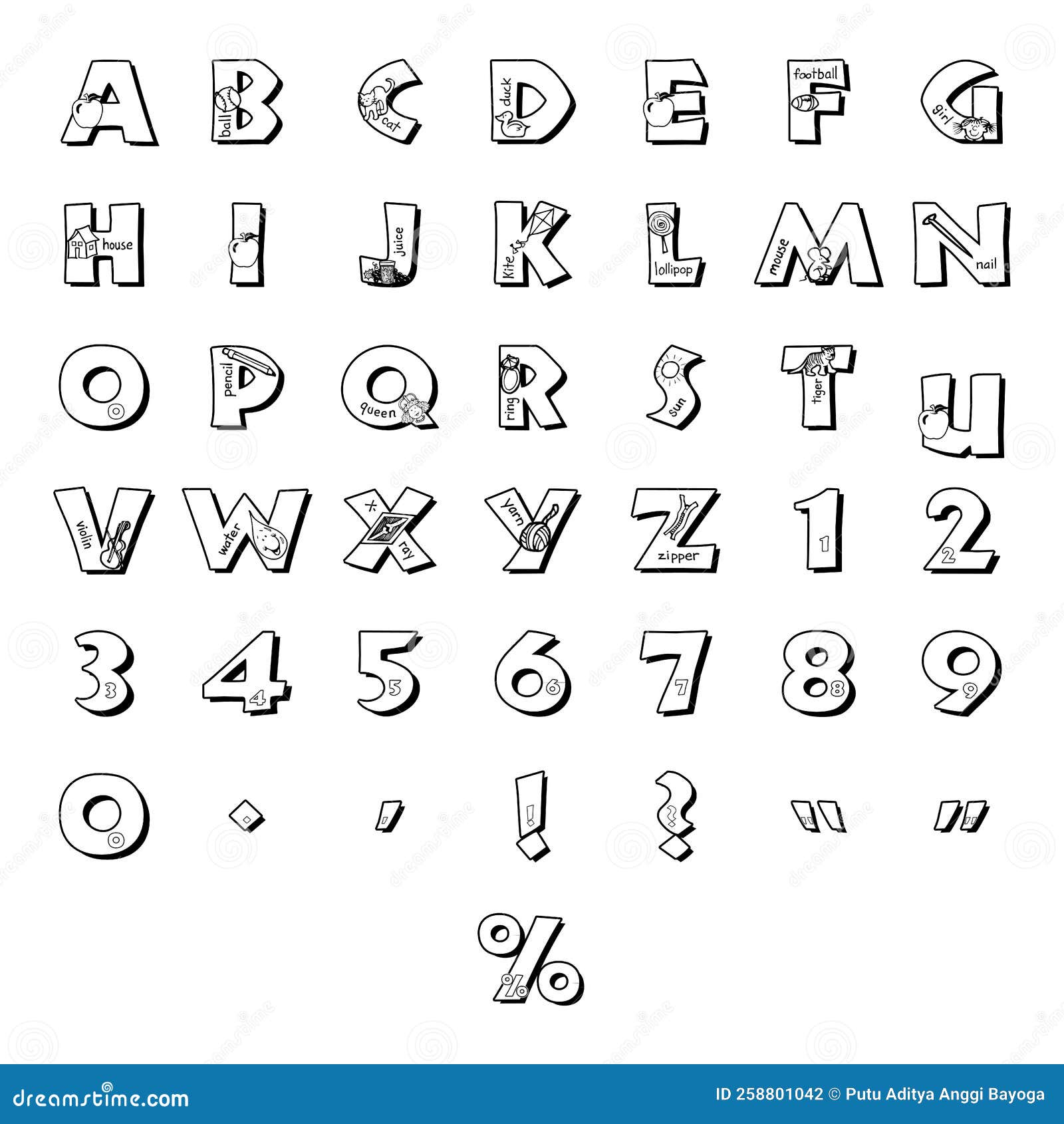 Object font stock vector. Illustration of number, simple - 258801042