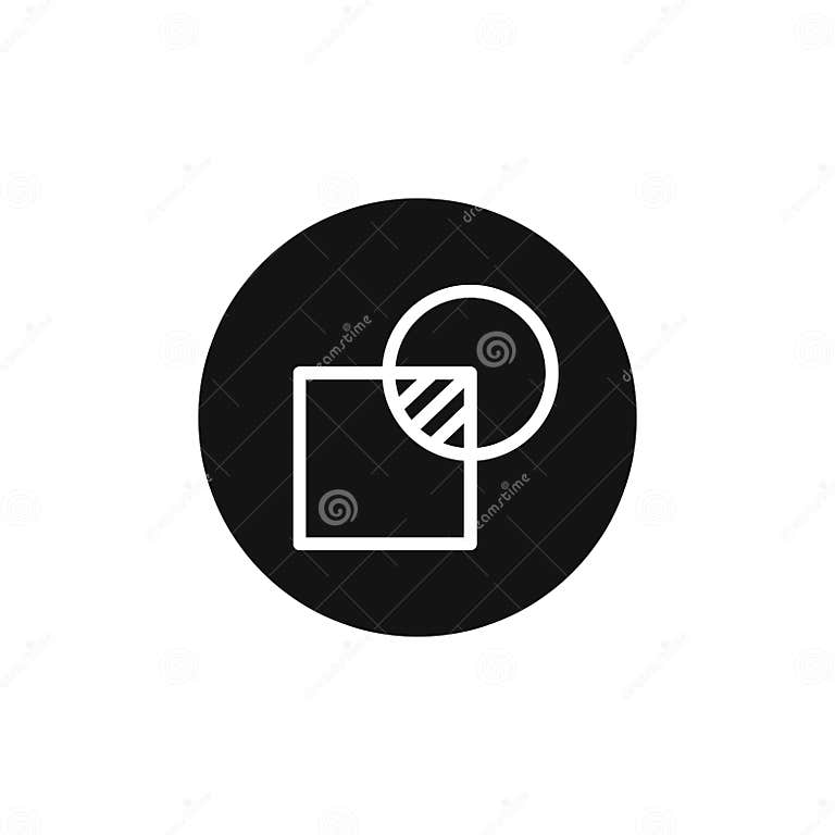Object Intersect Icon Isolated on White Background Stock Illustration ...