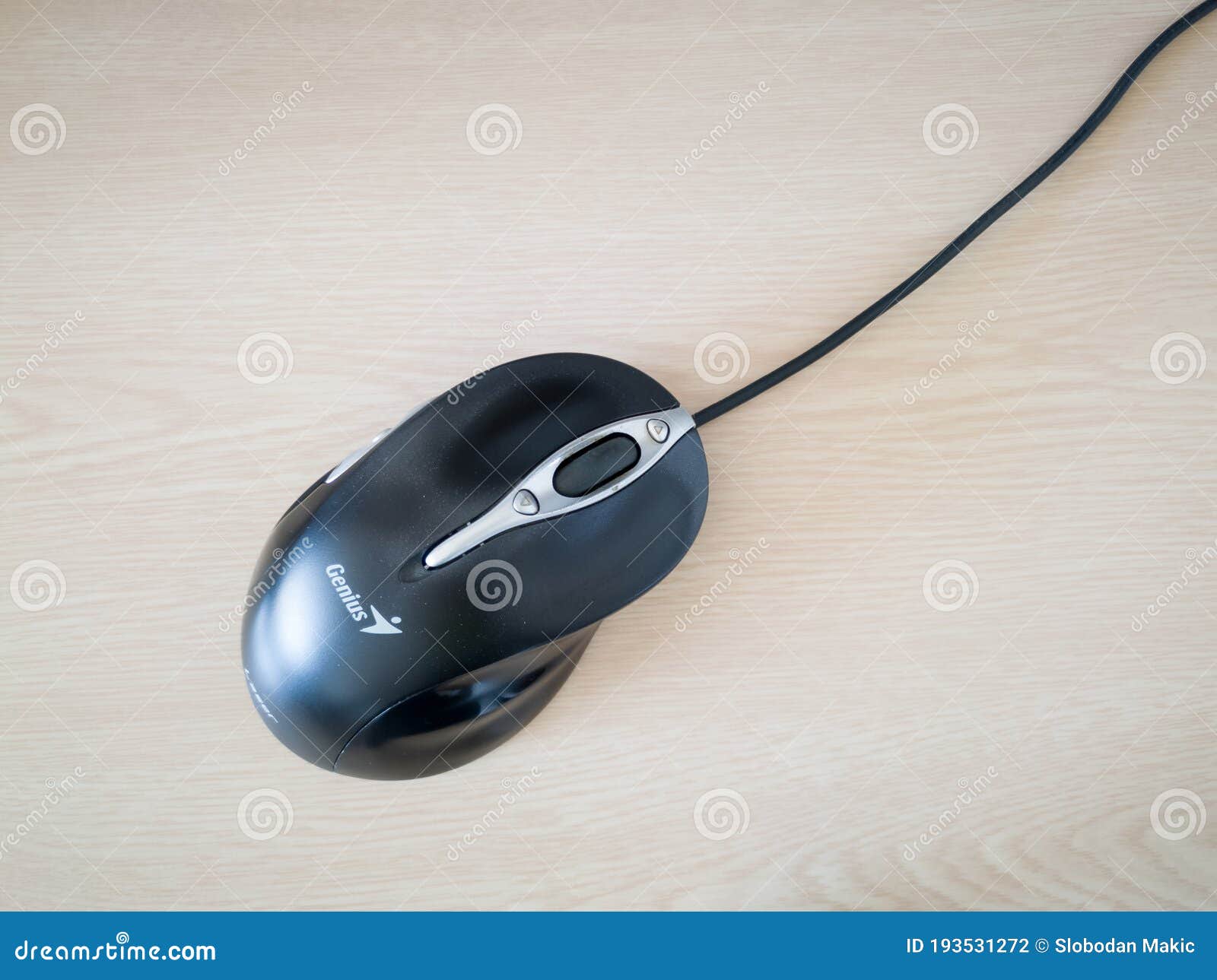 Object on a Light Background with a Wooden Pattern, Used Dusty Computer ...