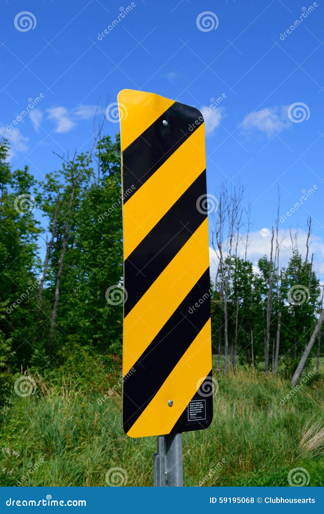 Object Marker Sign on Rural Road Stock Photo - Image of tree, caution ...