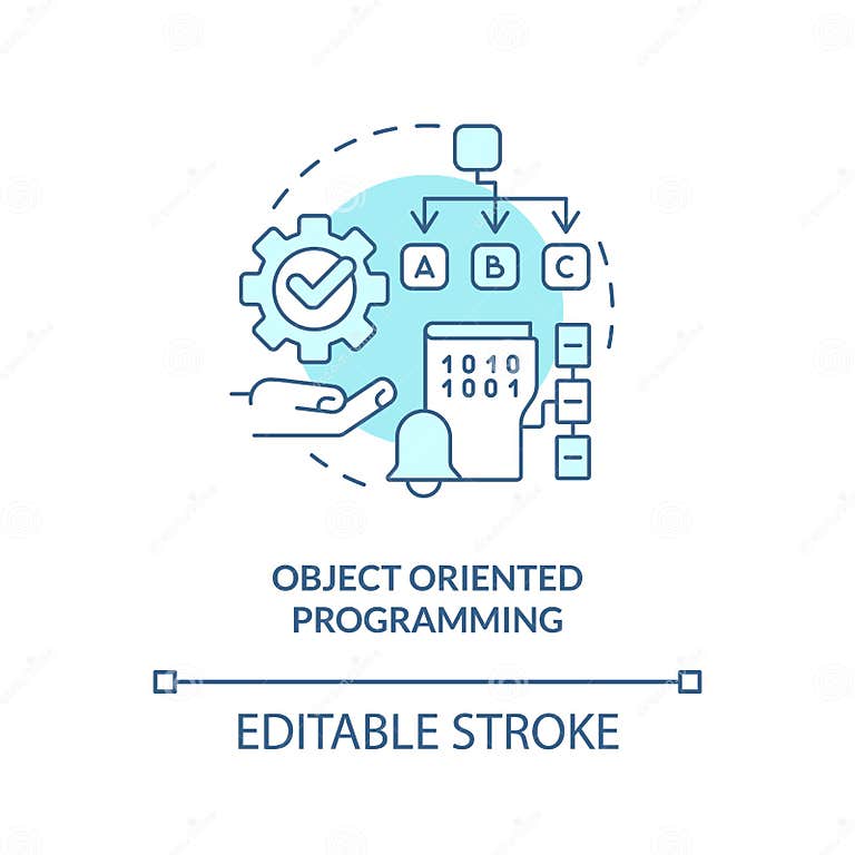 Object Oriented Programming Turquoise Concept Icon Stock Vector - Illustration of pictogram ...