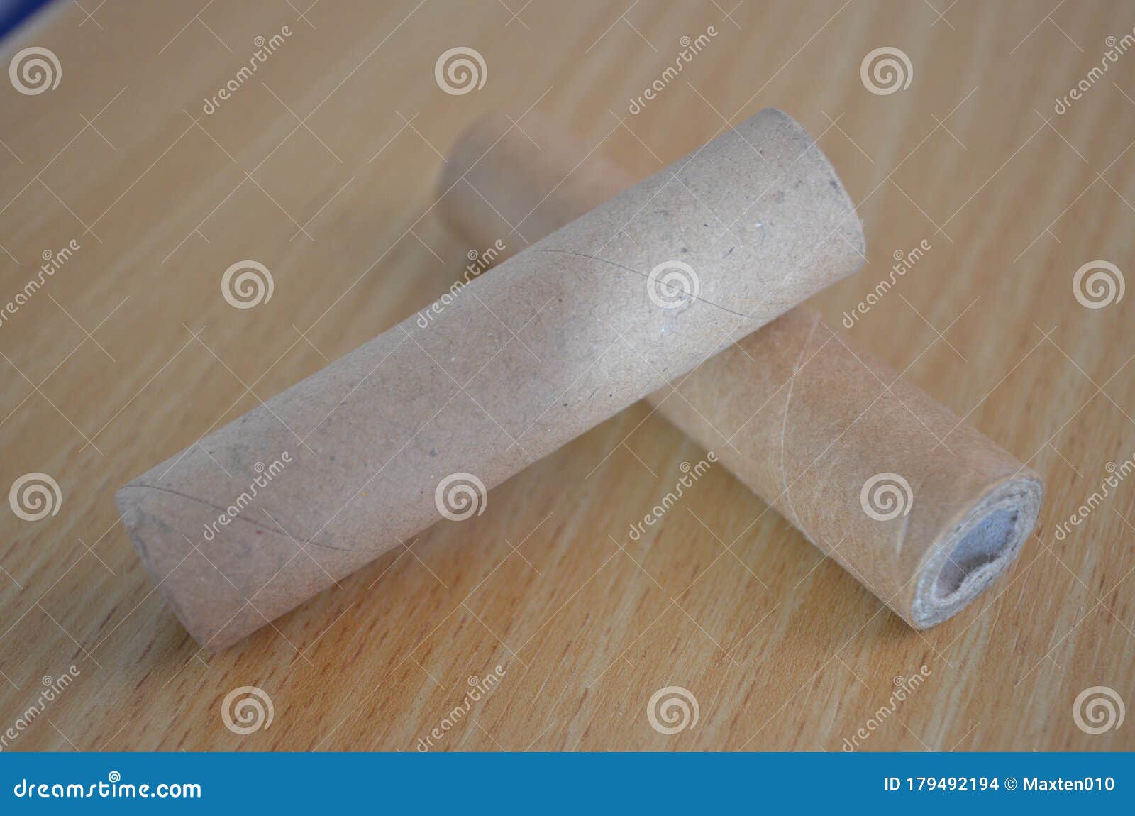 The Object 2 Pieces of Paper Roll Stock Photo - Image of material ...