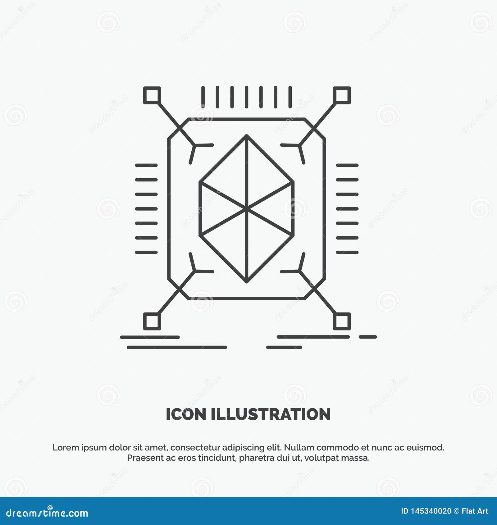 Object, Prototyping, Rapid, Structure, 3d Icon. Line Vector Gray Symbol for UI and UX, Website ...