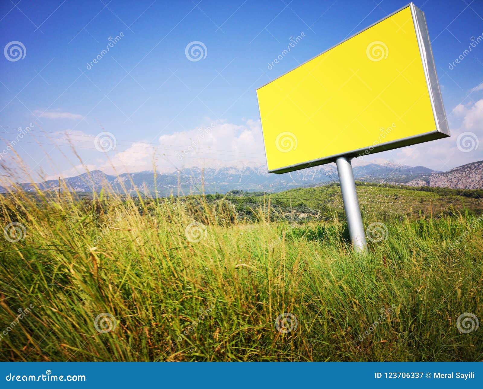 Advertising Sign on the Road Stock Image - Image of concept, design ...