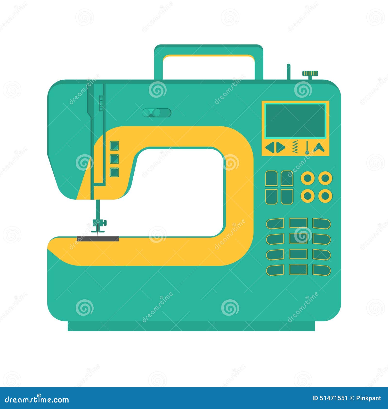 Object Sewing Machine. Flat Design Stock Illustration - Illustration of ...