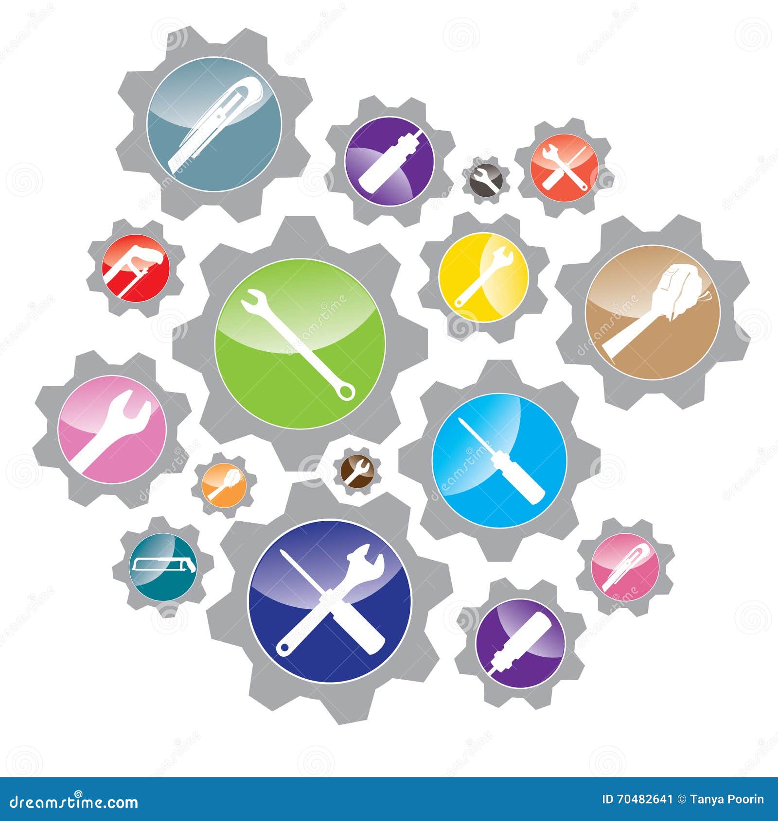 Object Tool and Wrench with Screwdriver Symbol Design. Tool Icon Design ...