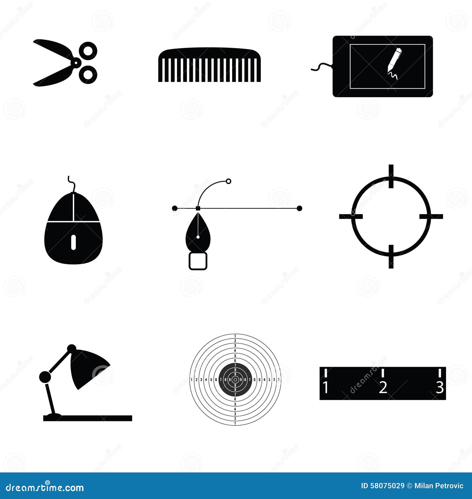 Objecten Pictogram Zwarte Vector Vector Illustratie - Illustration of ...