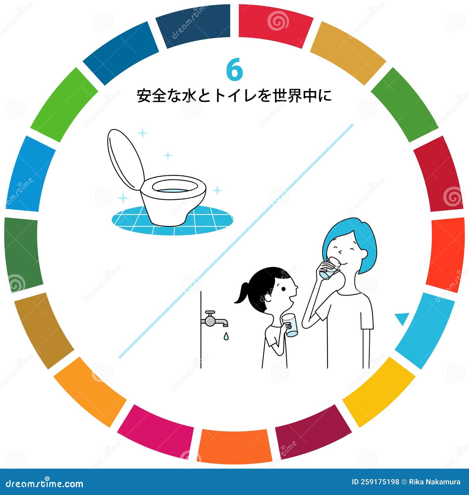 Objectif 6 De L'omd Eau Potable Et Assainissement Illustration de ...