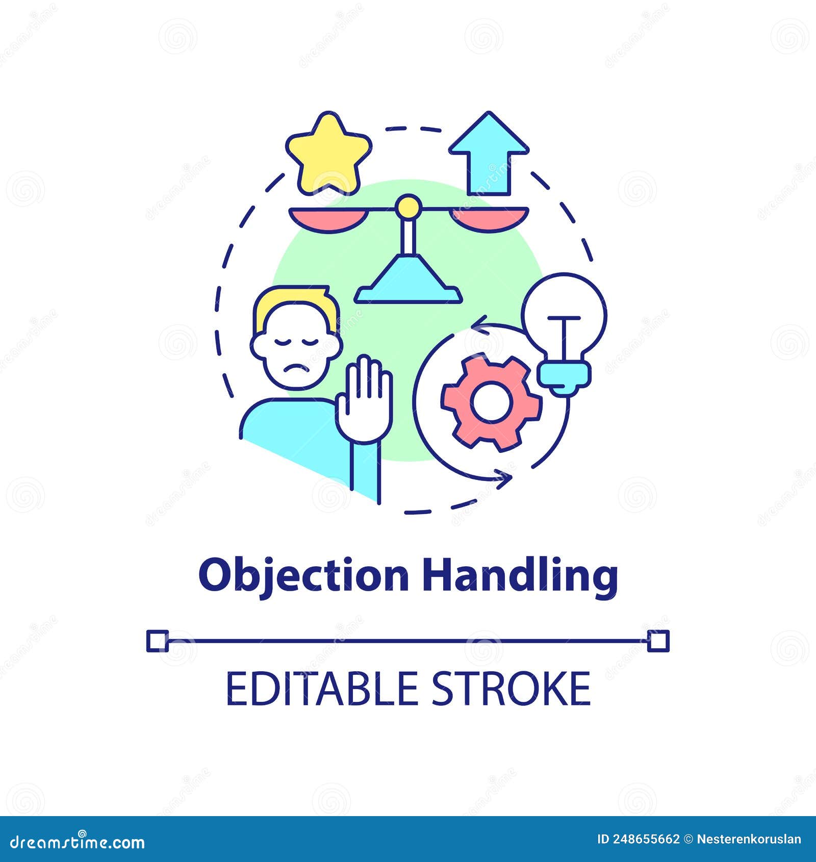 Objection Handling Concept Icon Stock Vector - Illustration of icon ...