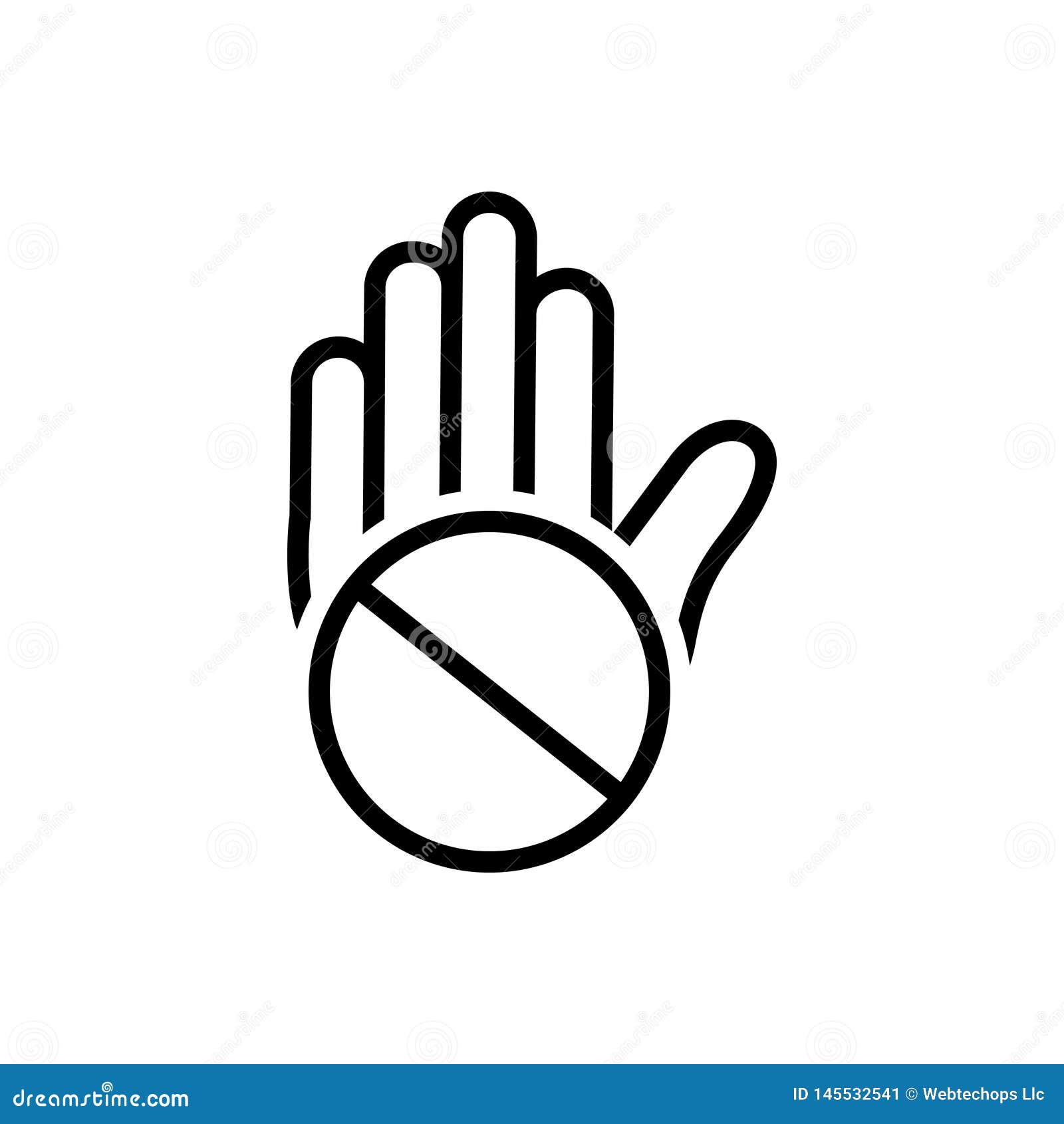 Black Line Icon for Objection, Convulsions and Exception Stock Vector ...