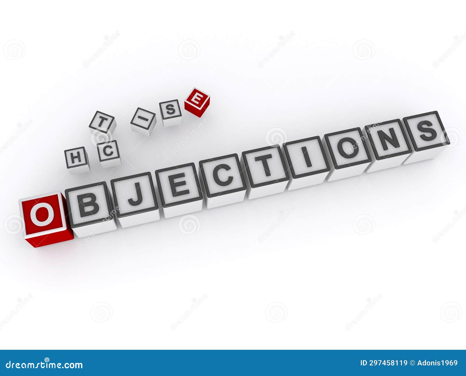 Objections Word Block On White Stock Image | CartoonDealer.com #297458119