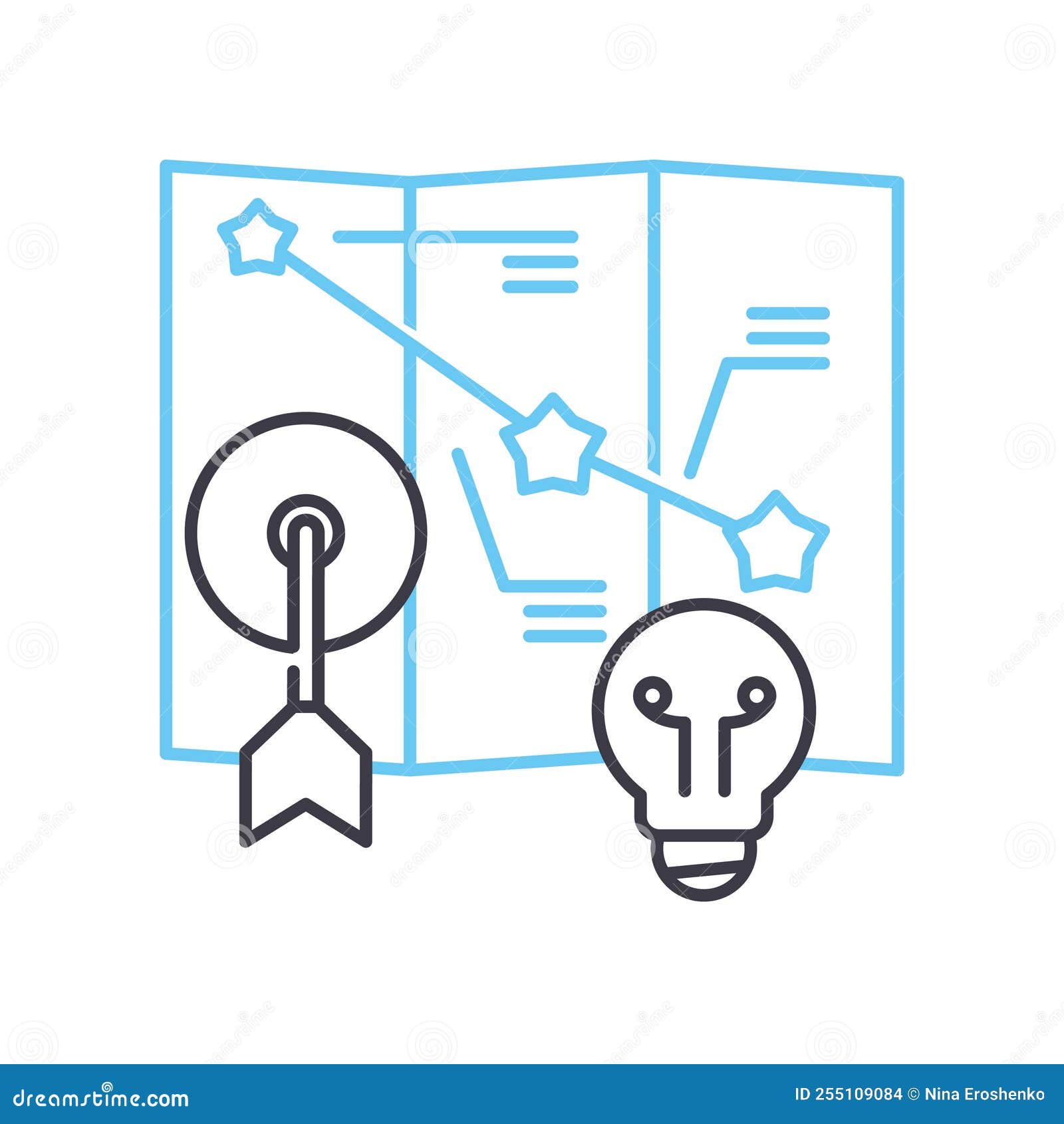 Objective Analytics Line Icon, Outline Symbol, Vector Illustration ...