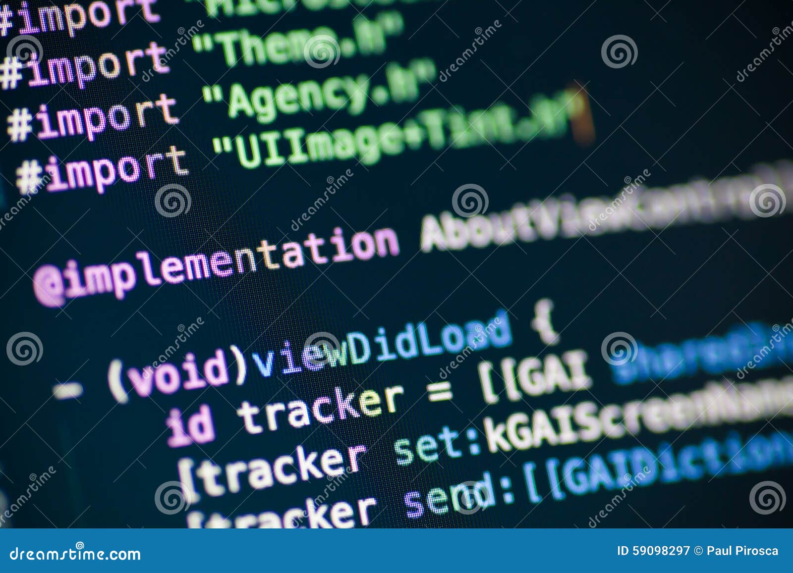 Objective C Code Lines Stock Image Image Of Computer 59098297 1616