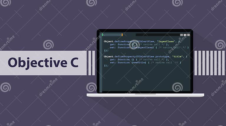 Objective C Programming Language with Script Code on Laptop Screen ...