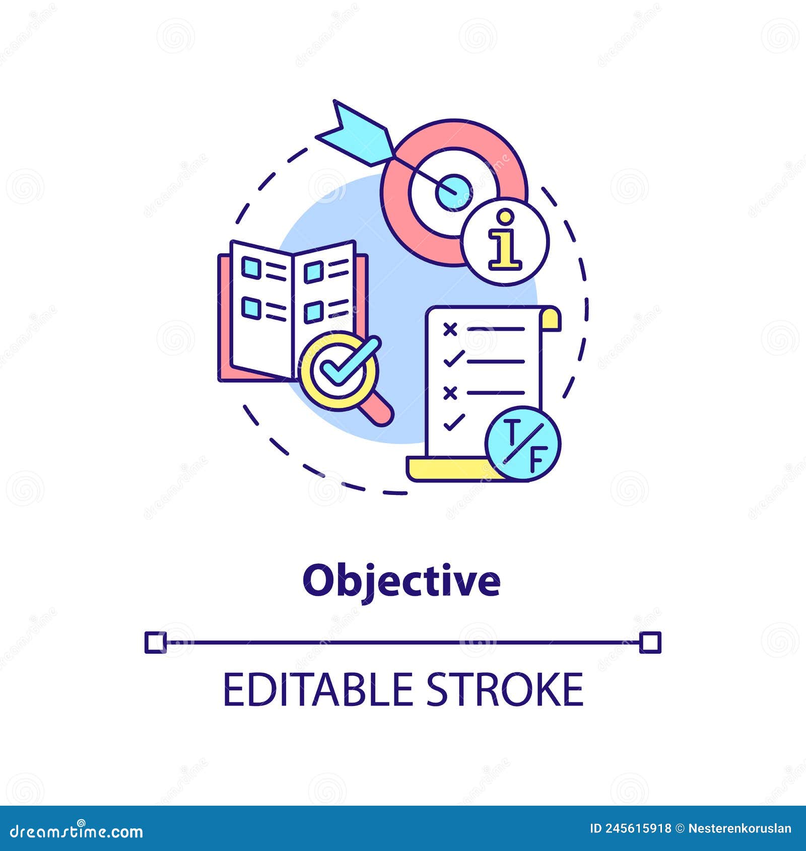 Objective concept icon stock vector. Illustration of type - 245615918