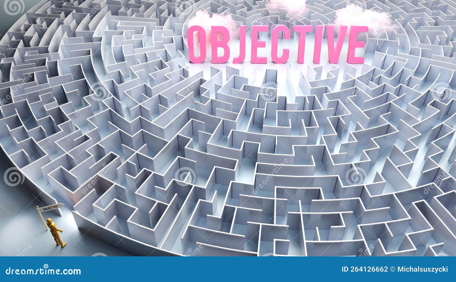 Objective and a Difficult Path To it Stock Illustration - Illustration ...