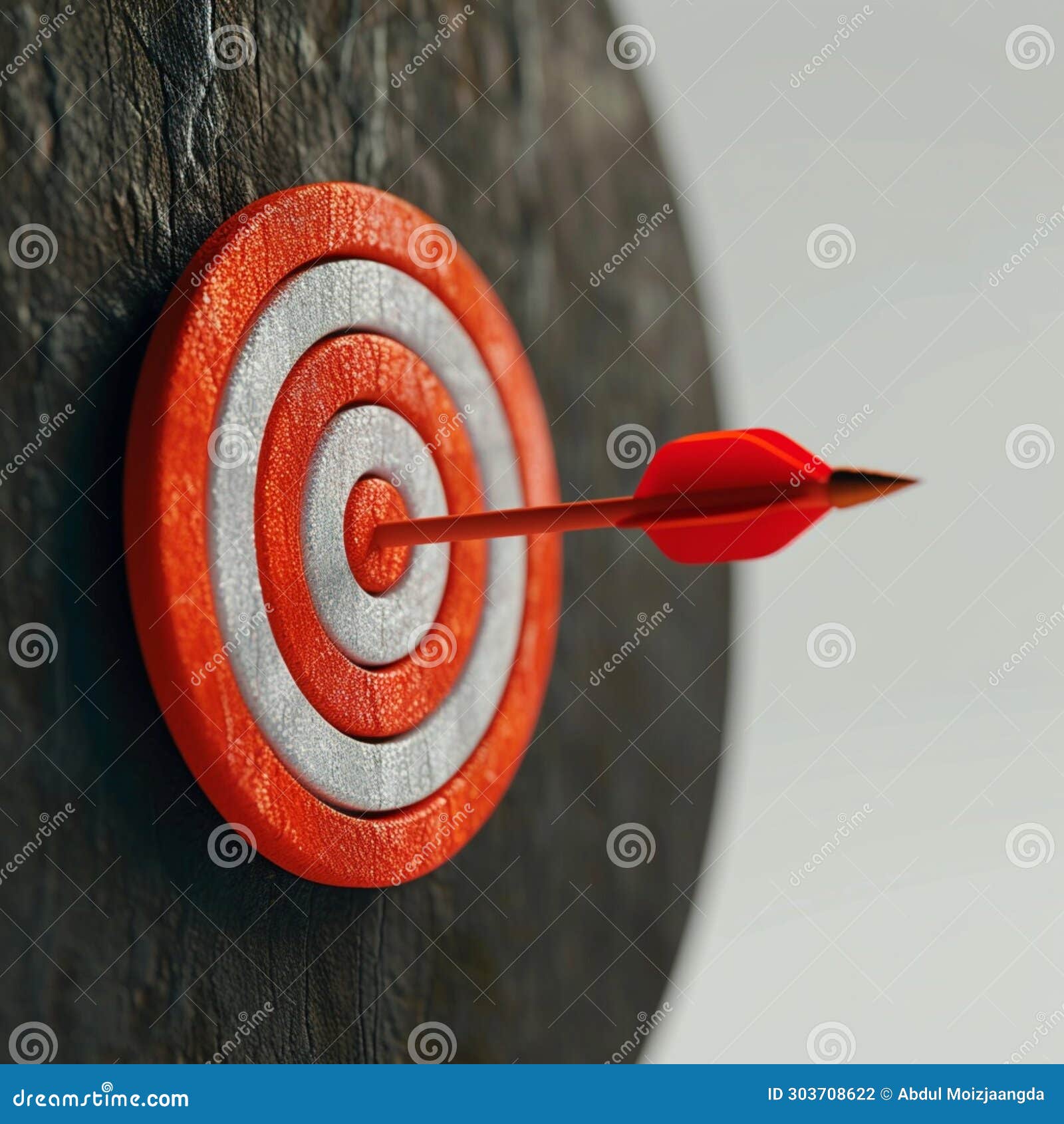 Objective Focus Red Arrow Aims at a Target on White Stock Illustration ...