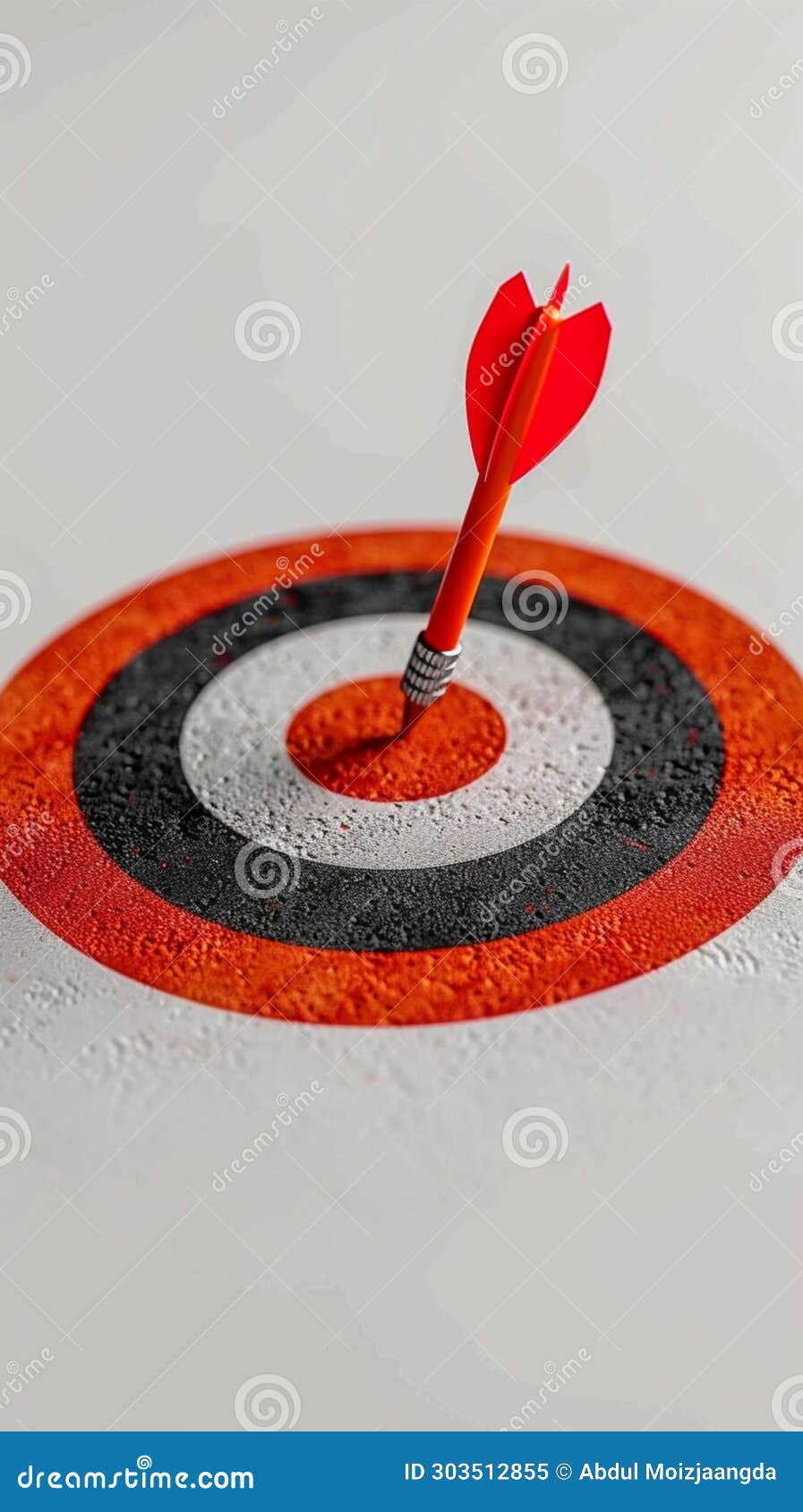 Objective Focus Red Arrow Aims at a Target on White Stock Illustration ...
