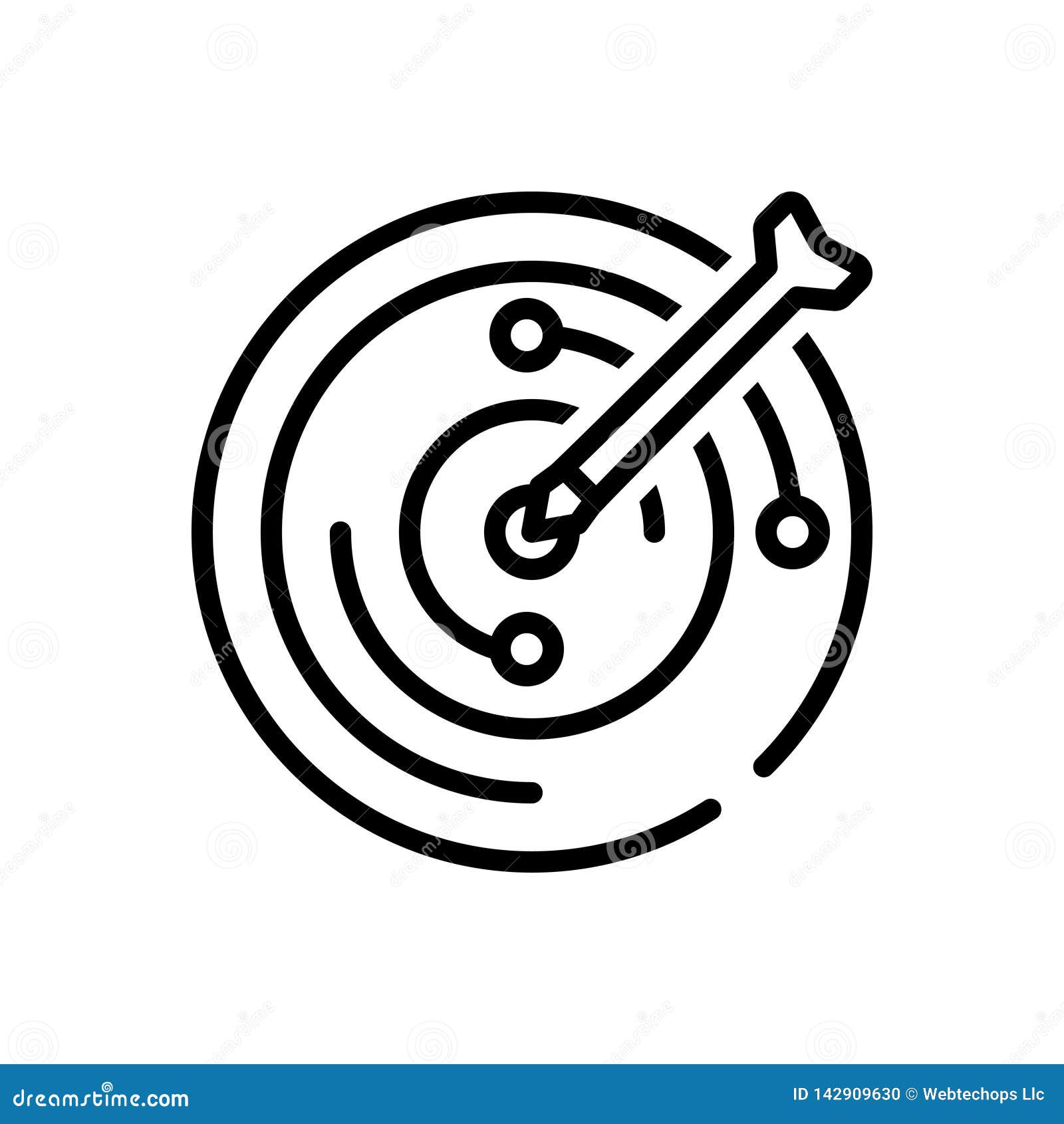 Black Line Icon for Objective, Target and Aim Stock Illustration ...