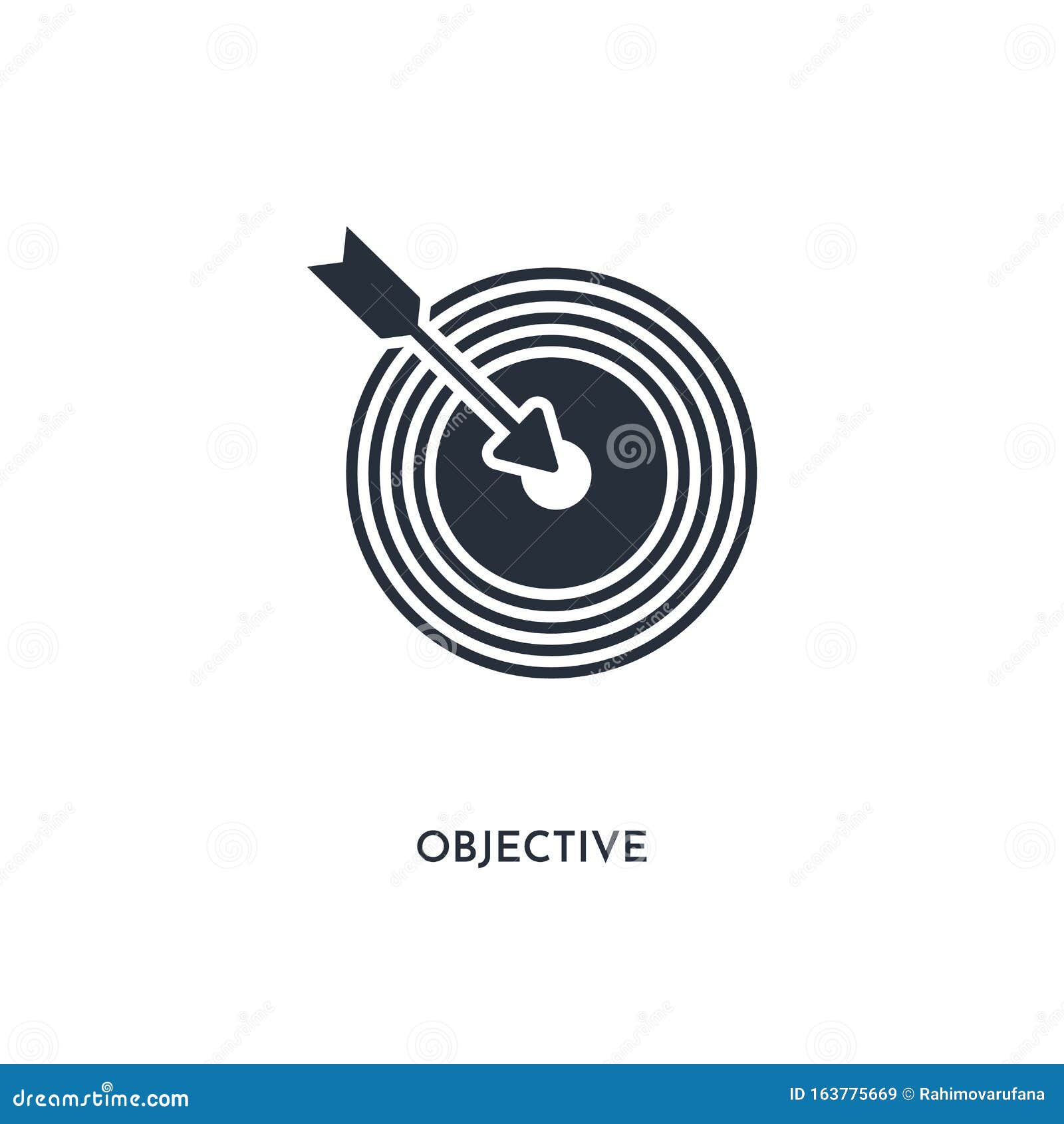 Objective Icon. Simple Element Illustration. Isolated Trendy Filled ...