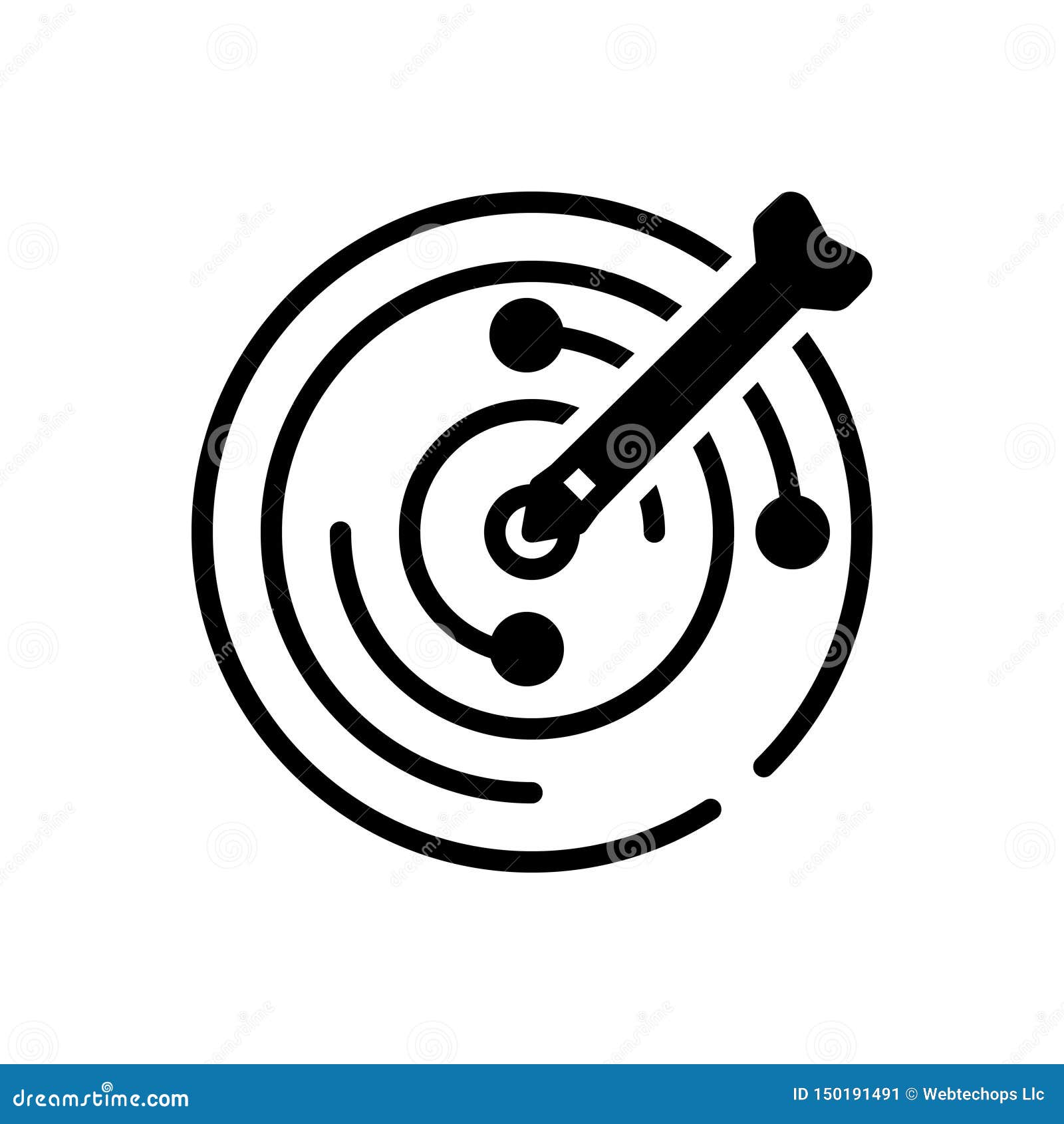 Black Solid Icon for Objective, Target and Goal Stock Vector ...