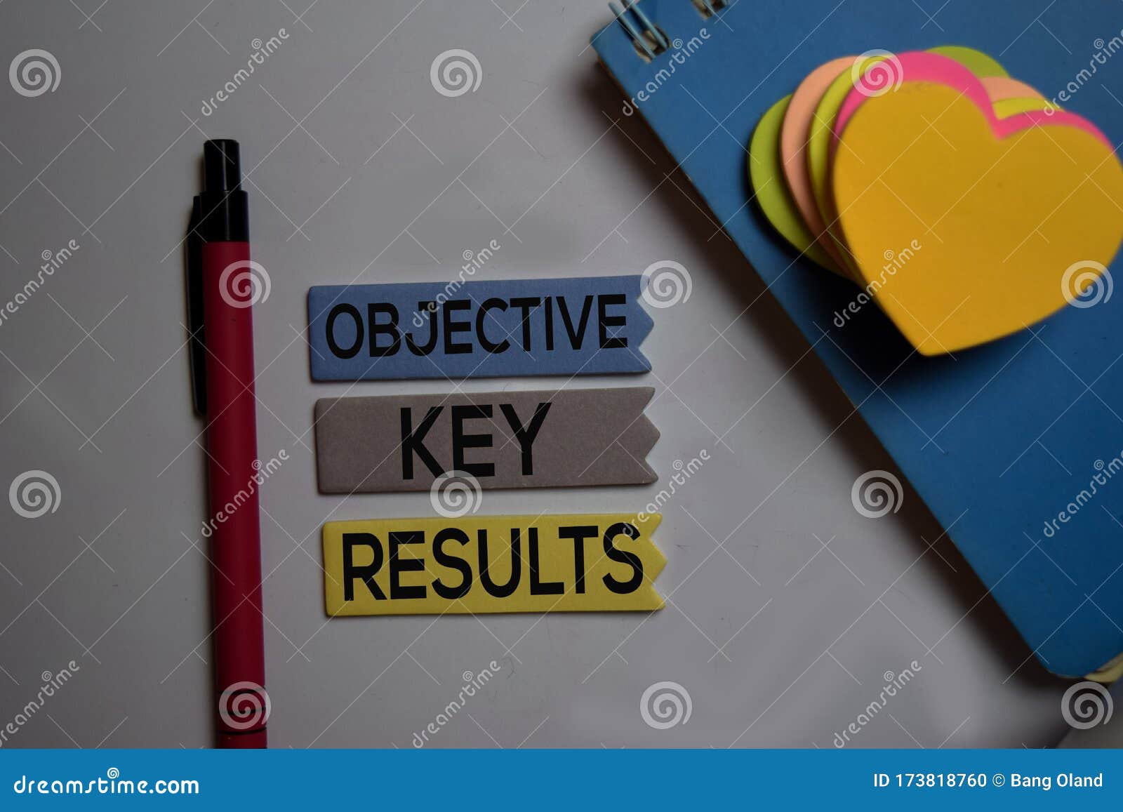 Objective Key Results - OKR Text on Sticky Notes Isolated on Office ...