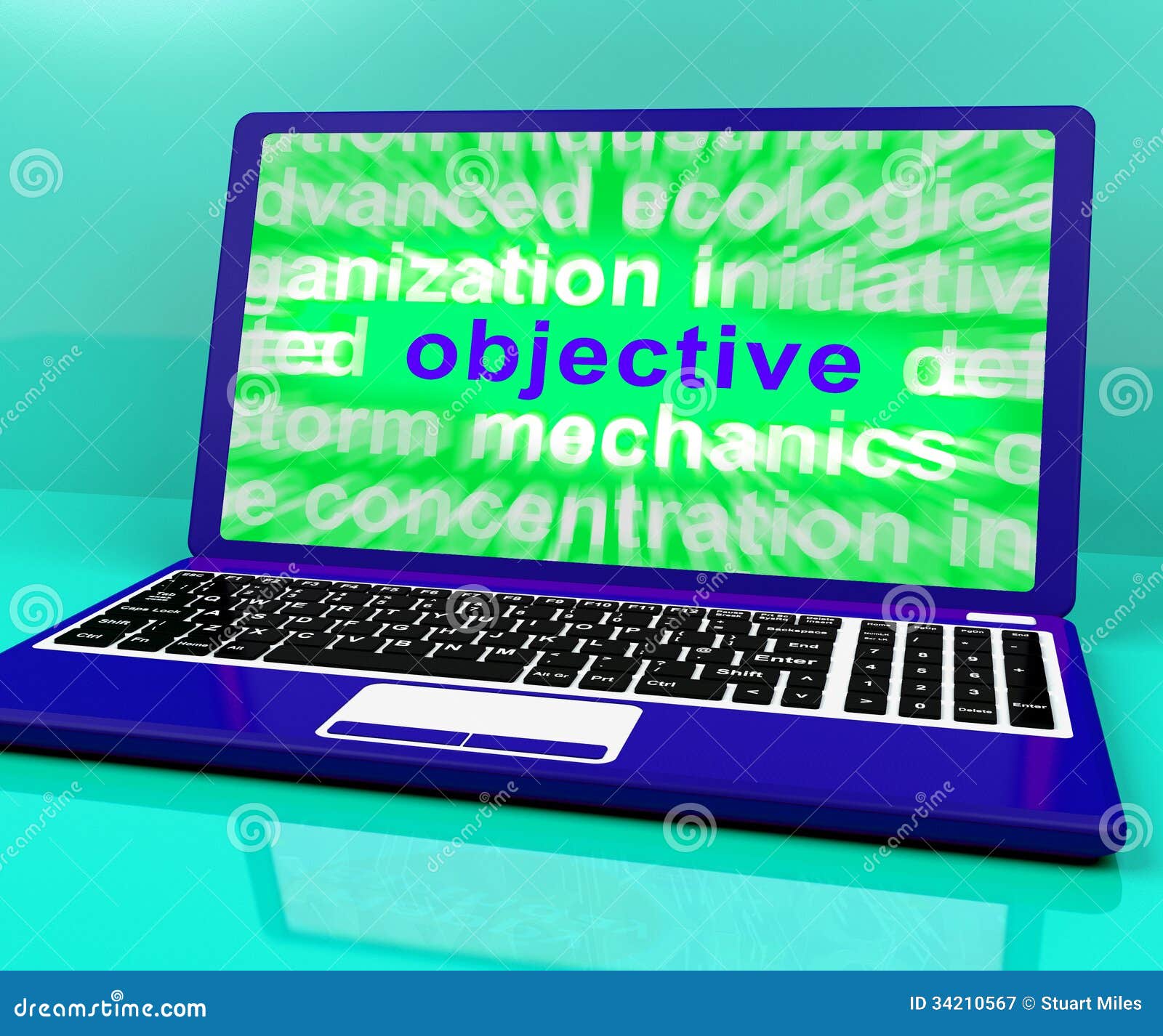 Objective Laptop Shows Objectives Hope and Future Aims Stock ...