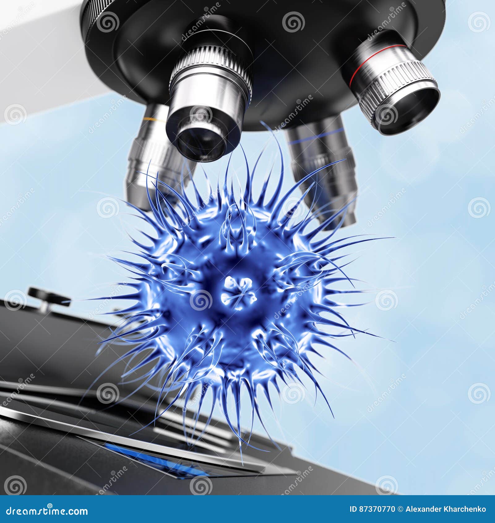 Objective Lens Of Modern Laboratory Microscope Extreme Closeup. Stock ...