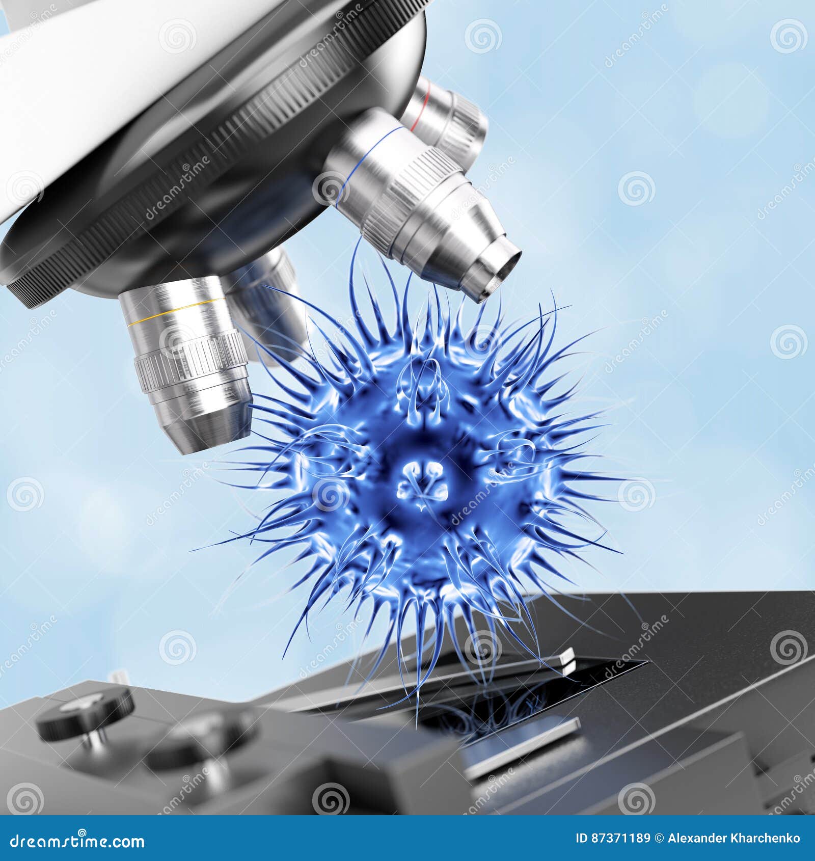 Objective Lens Of Modern Laboratory Microscope Extreme Closeup. Stock ...