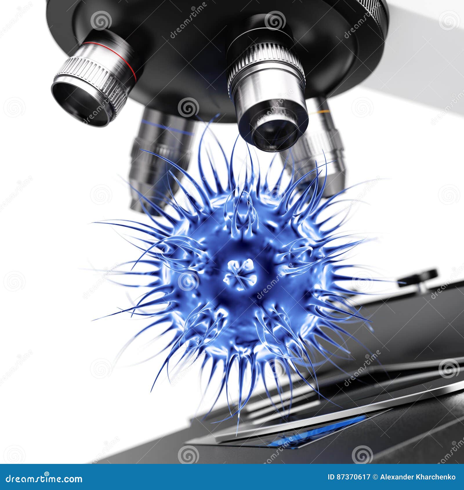 Objective Lens Of Modern Laboratory Microscope Extreme Closeup. Stock ...