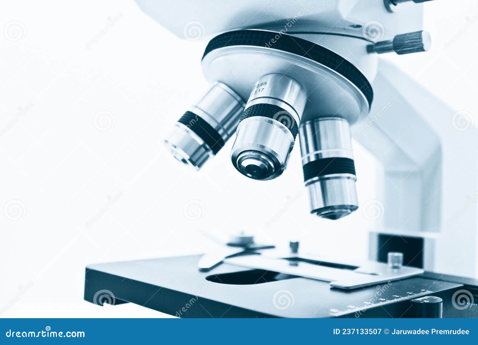 Objective Lens of Microscope Isolated on the White Background Stock ...
