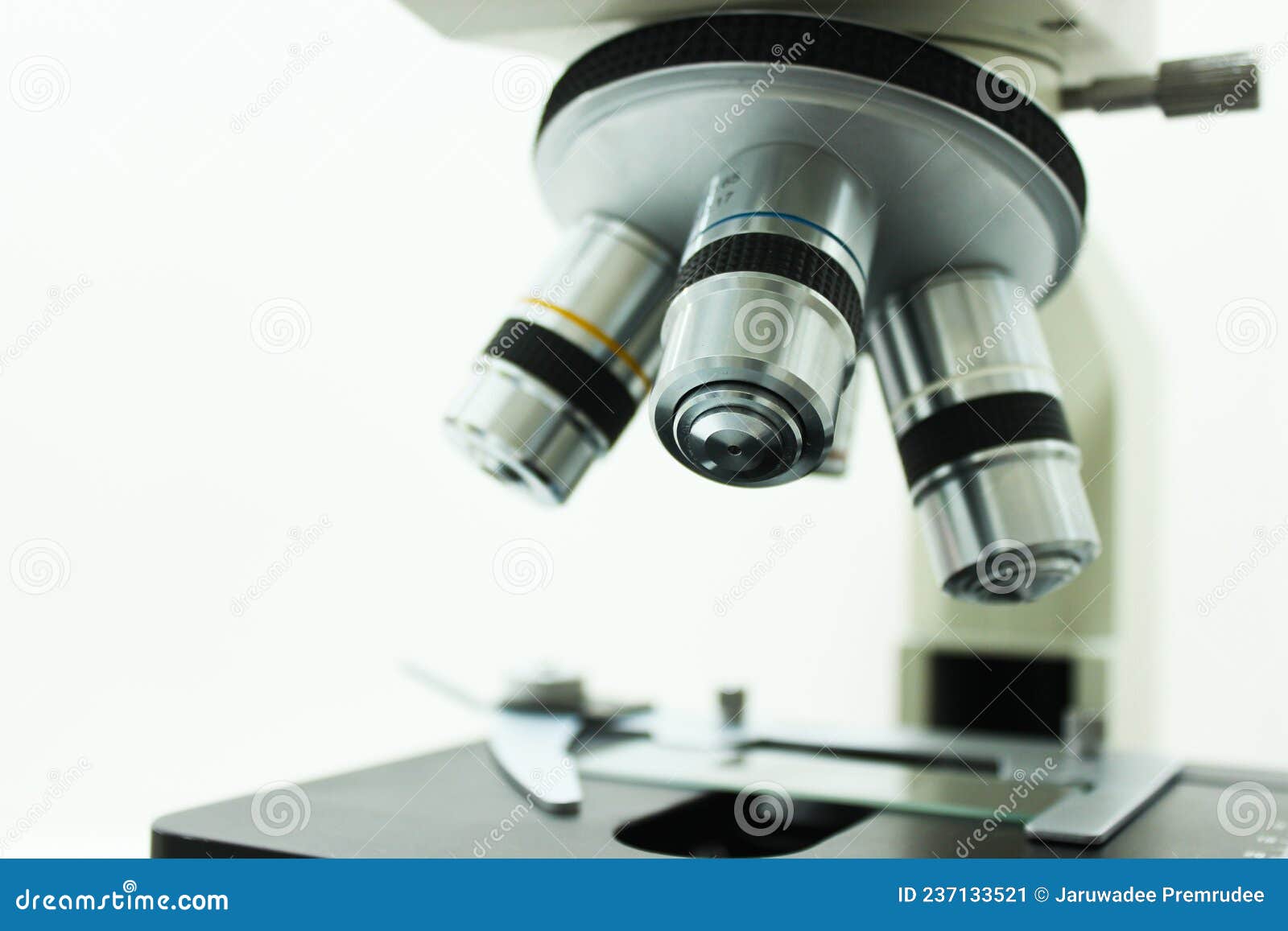Objective Lens of Microscope Isolated on the White Background Stock ...