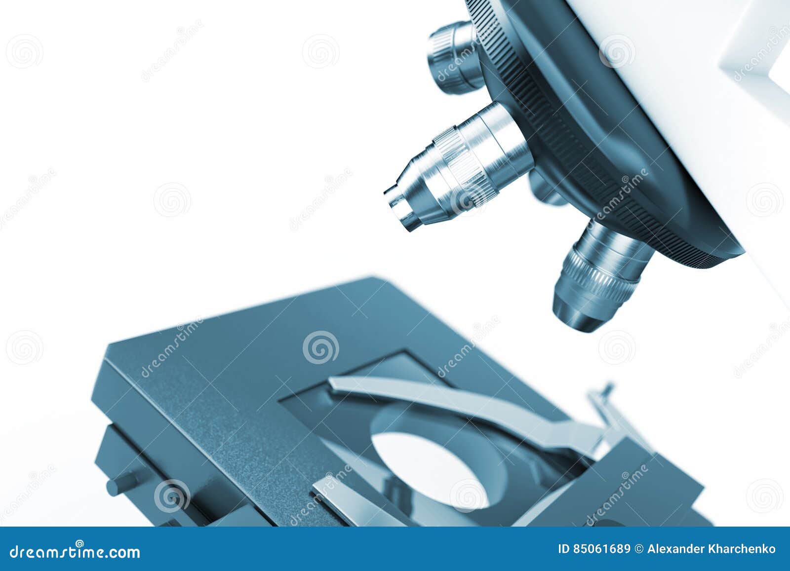 Objective Lens Of Modern Laboratory Microscope Extreme Closeup. Royalty ...