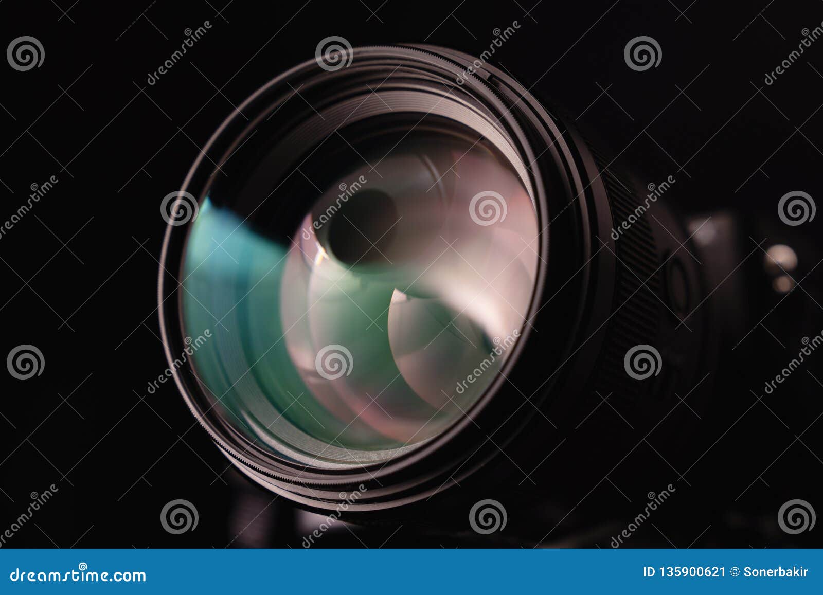 Objective with Lense Reflections. Shot in Studio. Stock Image - Image ...