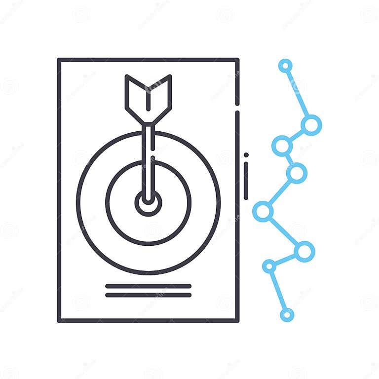 Objective Line Icon, Outline Symbol, Vector Illustration, Concept Sign ... Objective Line Icon, Outline Symbol, Vector Illustration, Concept Sign ...
