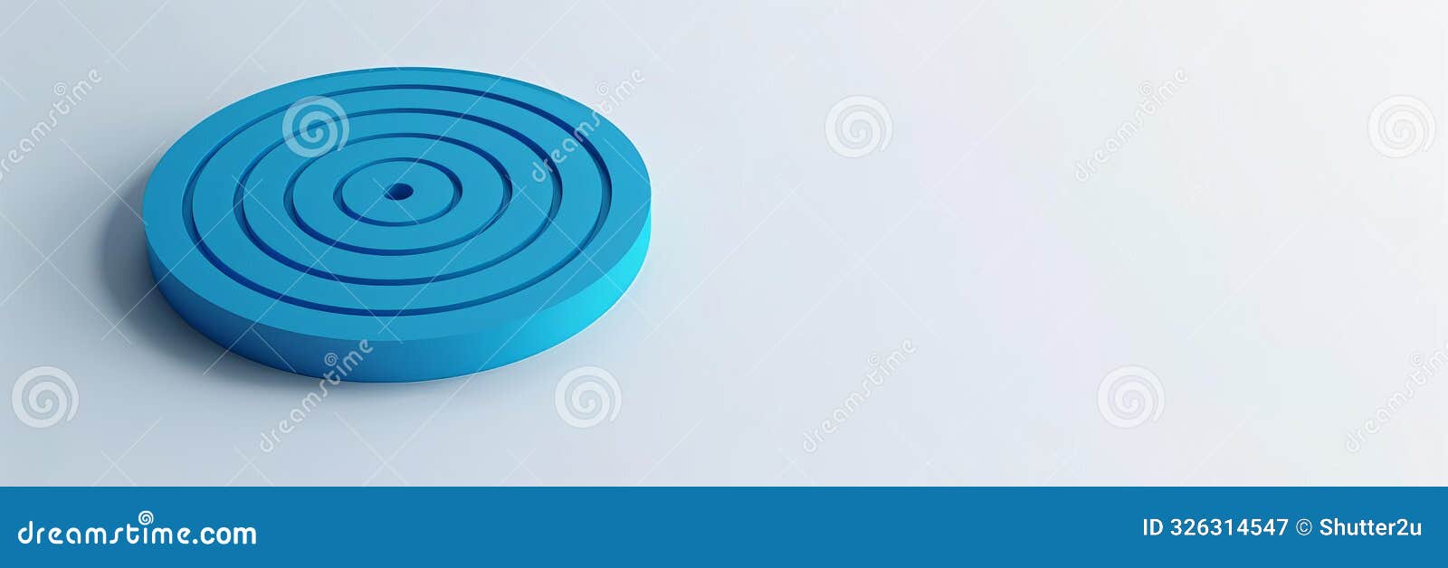 Objective Target in Blue on a White Background with Copy Space Stock ...