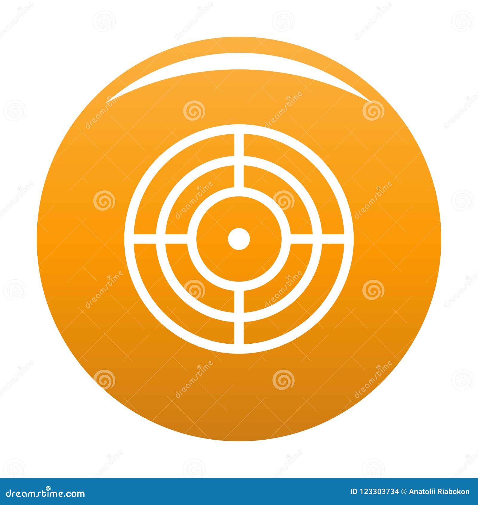 Objective of Target Icon Orange Stock Illustration - Illustration of ...