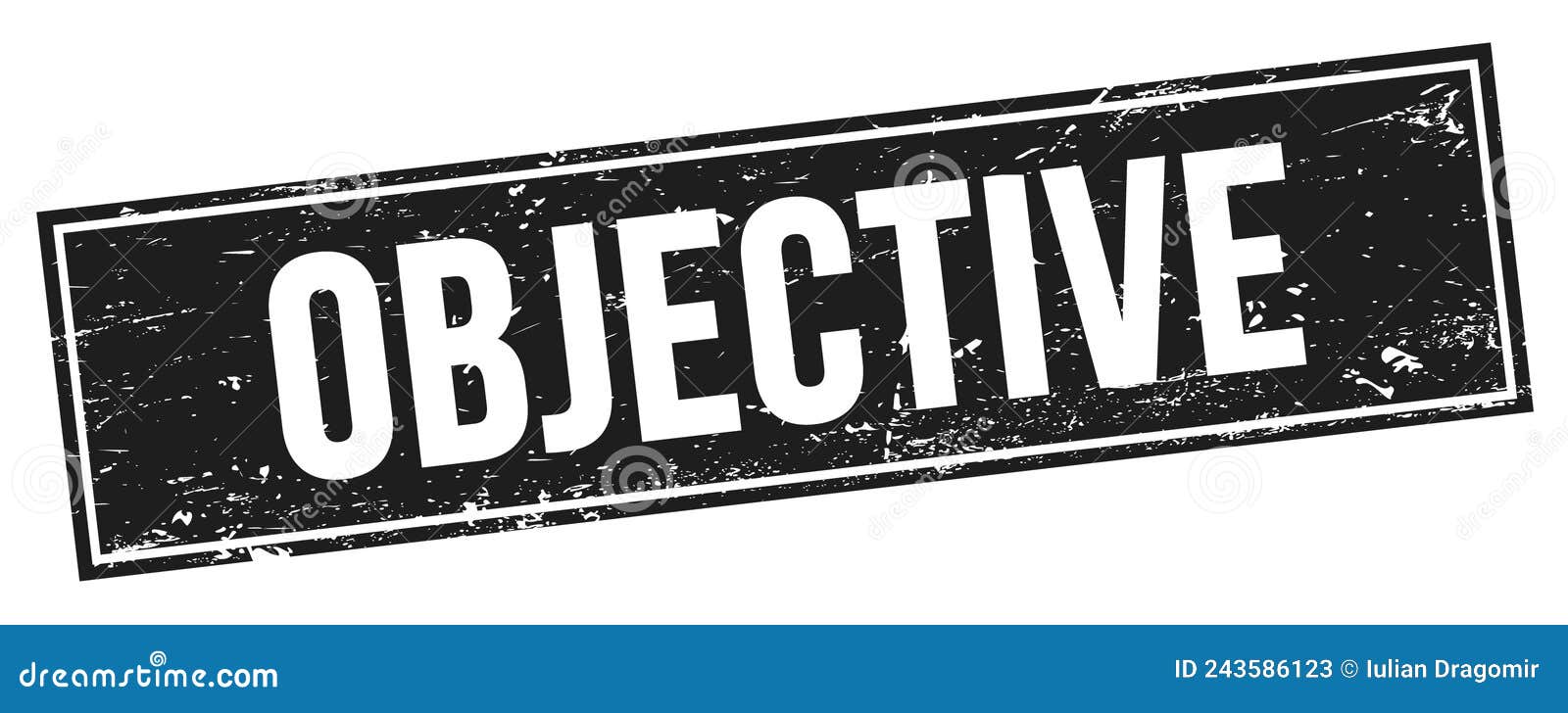 OBJECTIVE Text on Black Grungy Rectangle Stamp Stock Illustration ...