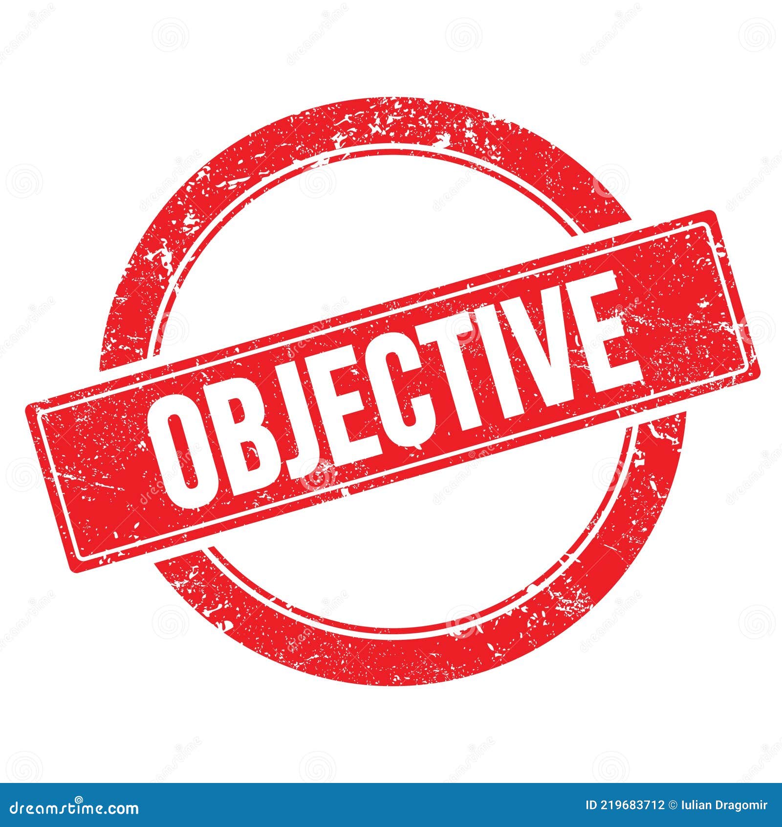 OBJECTIVE Text on Red Grungy Round Stamp Stock Illustration ...