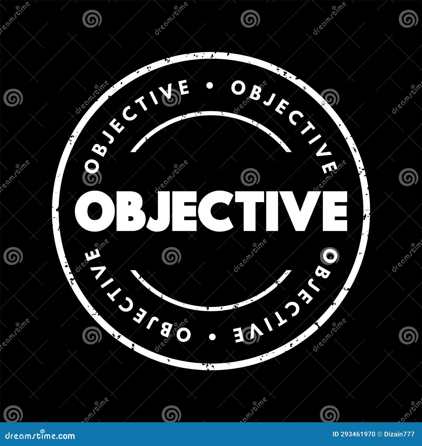Objective Text Stamp, Concept Background Stock Photo - Image of mission ...