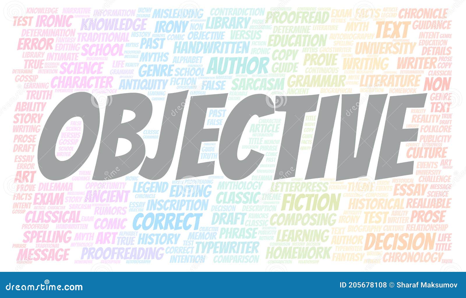 Objective Typography Word Cloud Create with the Text only Stock ...